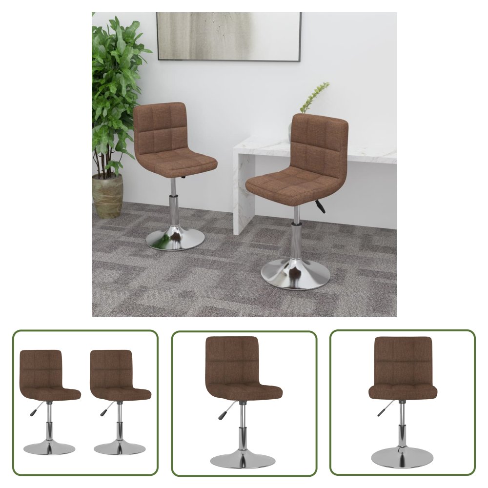 The Living Store Obrotowe krzesła stołowe - 2 szt. - brązowe - obite ...