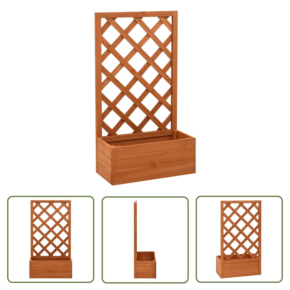 The Living Store Ogrodowa donica z kratką - pomarańczowa - 50x25x90 cm ...