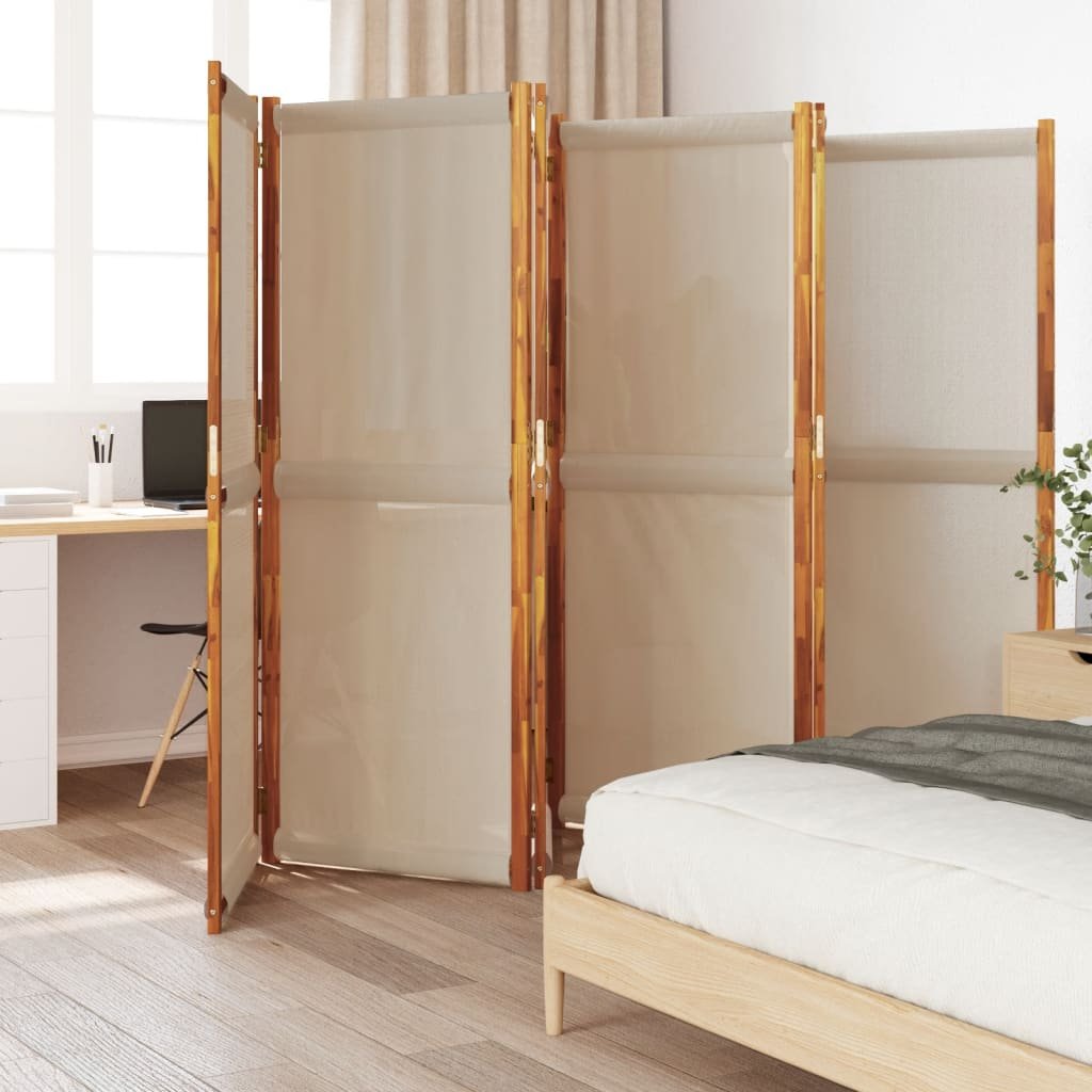 The Living Store Parawan 6-panelowy - taupe - 420x180 cm - Parawan ...