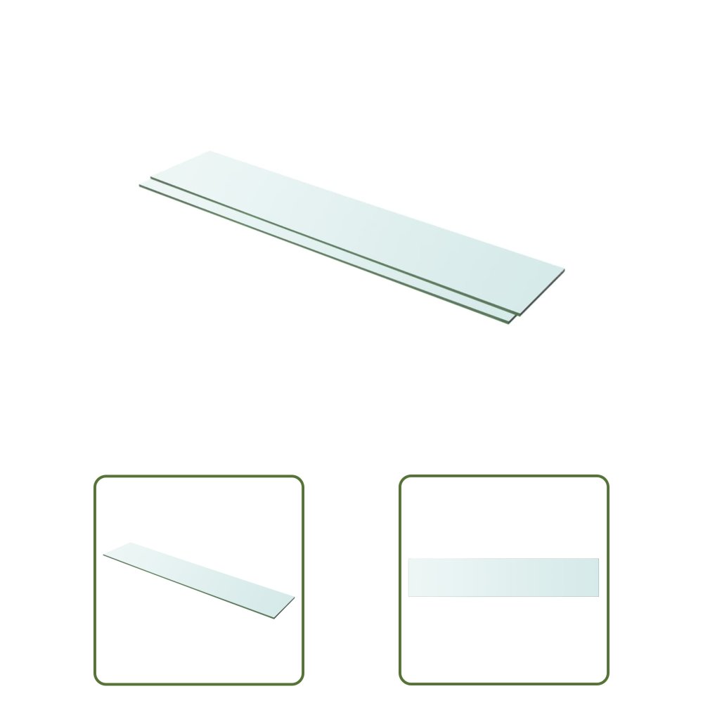 The Living Store Półki - 2 szt. - panel z przezroczystego szkła - 100 x 20 cm - Szklany Panel ...