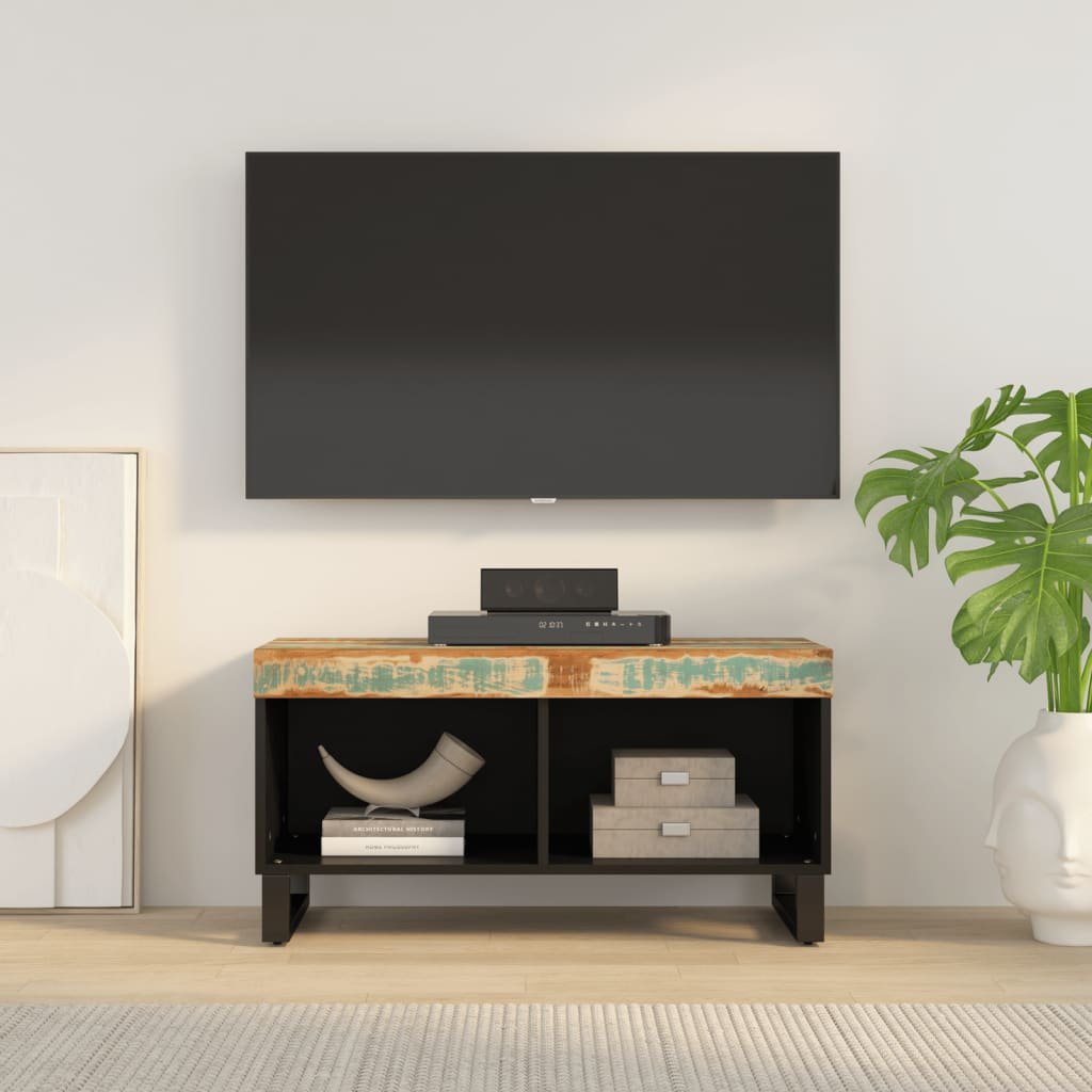 The Living Store Szafka pod TV - 85x33x43 -5 cm - lite drewno z odzysku ...
