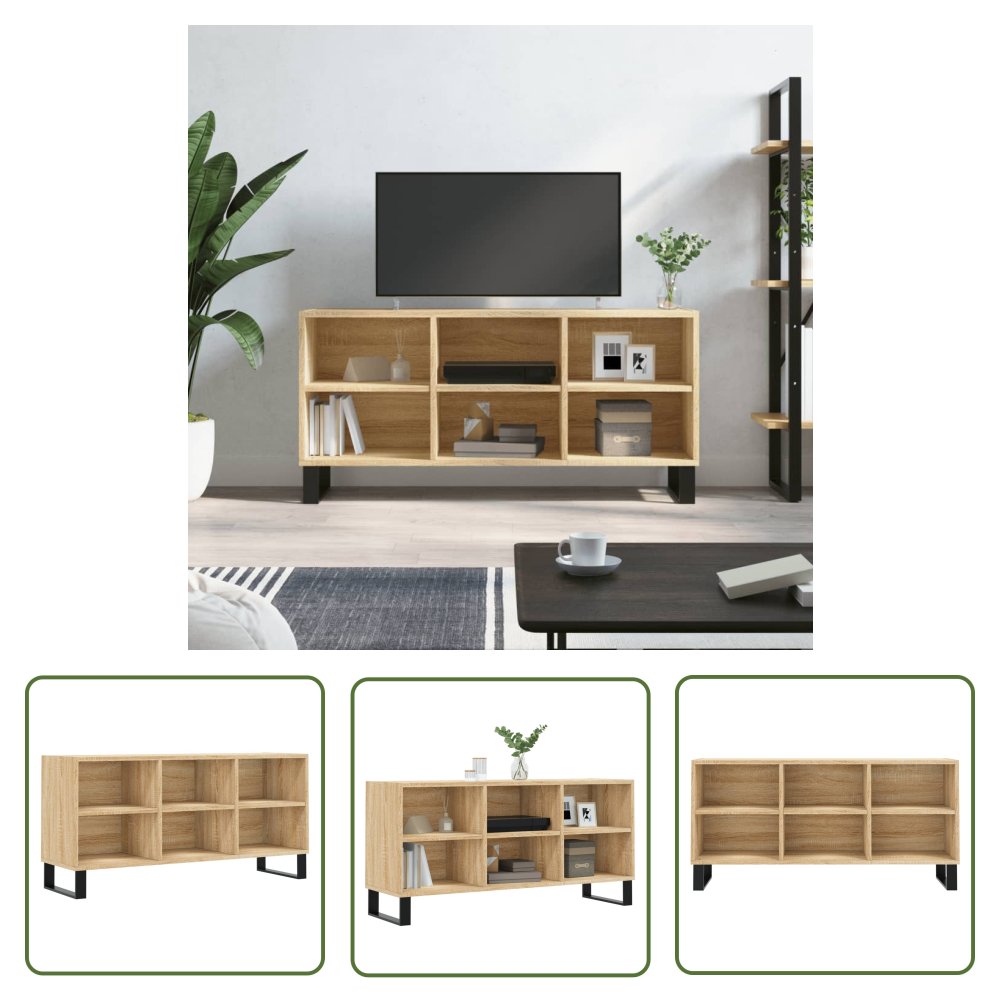 The Living Store Szafka pod TV - dąb sonoma - 103 -5x30x50 cm - Szafka ...