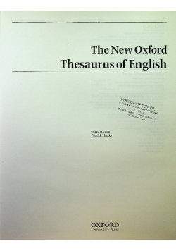The New Oxford Thesaurus of English - Oxford | Książka w Empik