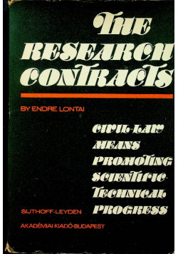 The research contracts - Akademiai Kiado | Książka w Empik