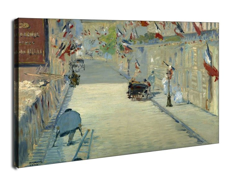 The Rue Mosnier with Flags, Edouard Manet - obraz na płótnie 120x90 cm ...