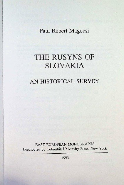 The Rusyns of Slovakia. An historical survey - Opracowanie zbiorowe ...