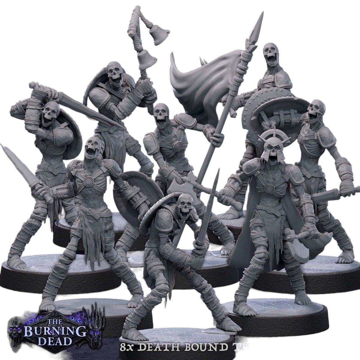 Thralls Umarłych Kościotrupów Set 8 Figurek 14k + BONUS do DND D&D druk ...