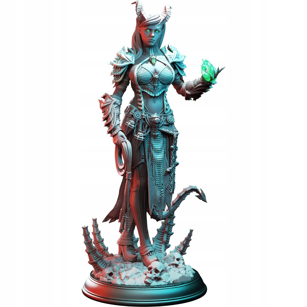 Tiefling Fiend Warlock - Skardi Demon + podstawa 3D druk 12k dnd mini ...