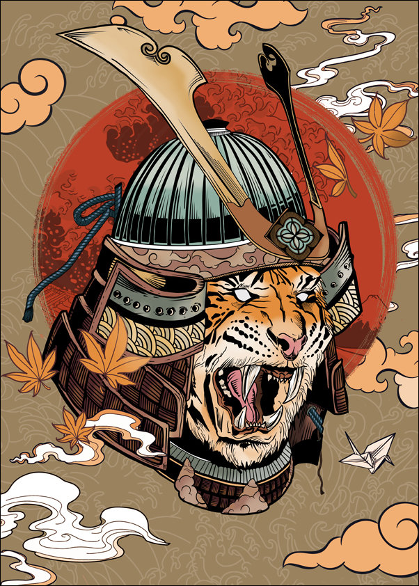 Tiger Samurai - plakat 50x70 cm / AAALOE - Inna marka | Sklep EMPIK.COM