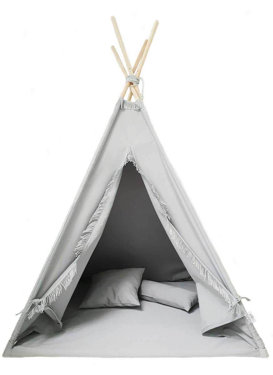 Tipi Teepee Wigwam Namiot MONIO SZARY + poduszki + mata - Monio for ...