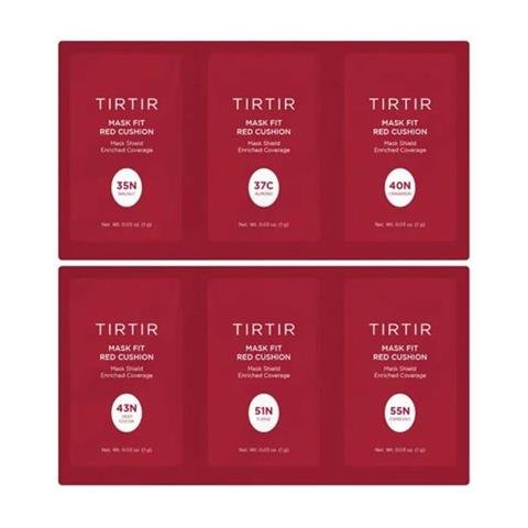 TIRTIR Mask Fit Red Cushion 6 Shade Trial Kit (35N/37C/40N,43N/51N/55N) - zestaw próbek (6x1g ...