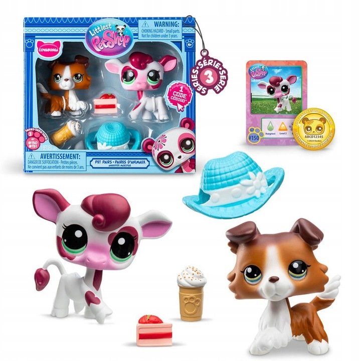 TM TOYS, Littlest Pet Shop Zestaw Figurek Krowa I Piesek + Akcesoria ...