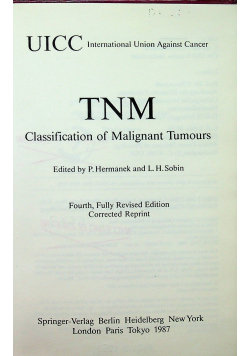 TNM Classification of Mlaignant Tumours - Springer Verlag | Książka w Empik