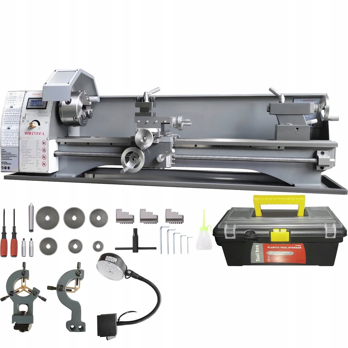 Tokarka do metalu 21x75cm 750W 0-2500obr/min bezszczotkowa zestaw ...
