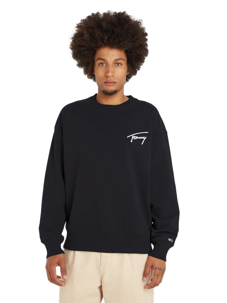 Tommy Hilfiger Bluza Męska Tjm Tommy Signature Crew Czarna Dm0Dm15206 ...