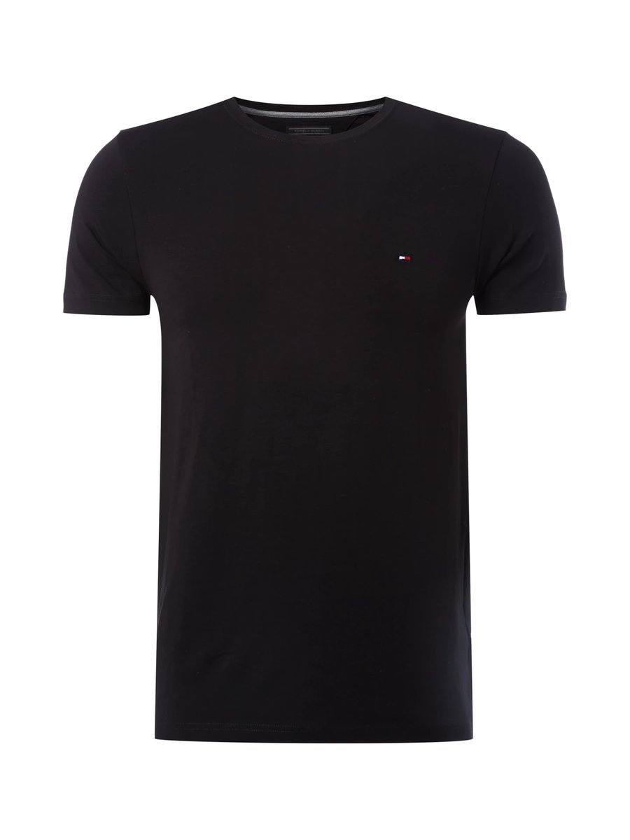 TOMMY HILFIGER JEANS koszulka meska czarny tshirt logo okragly dekolt ...