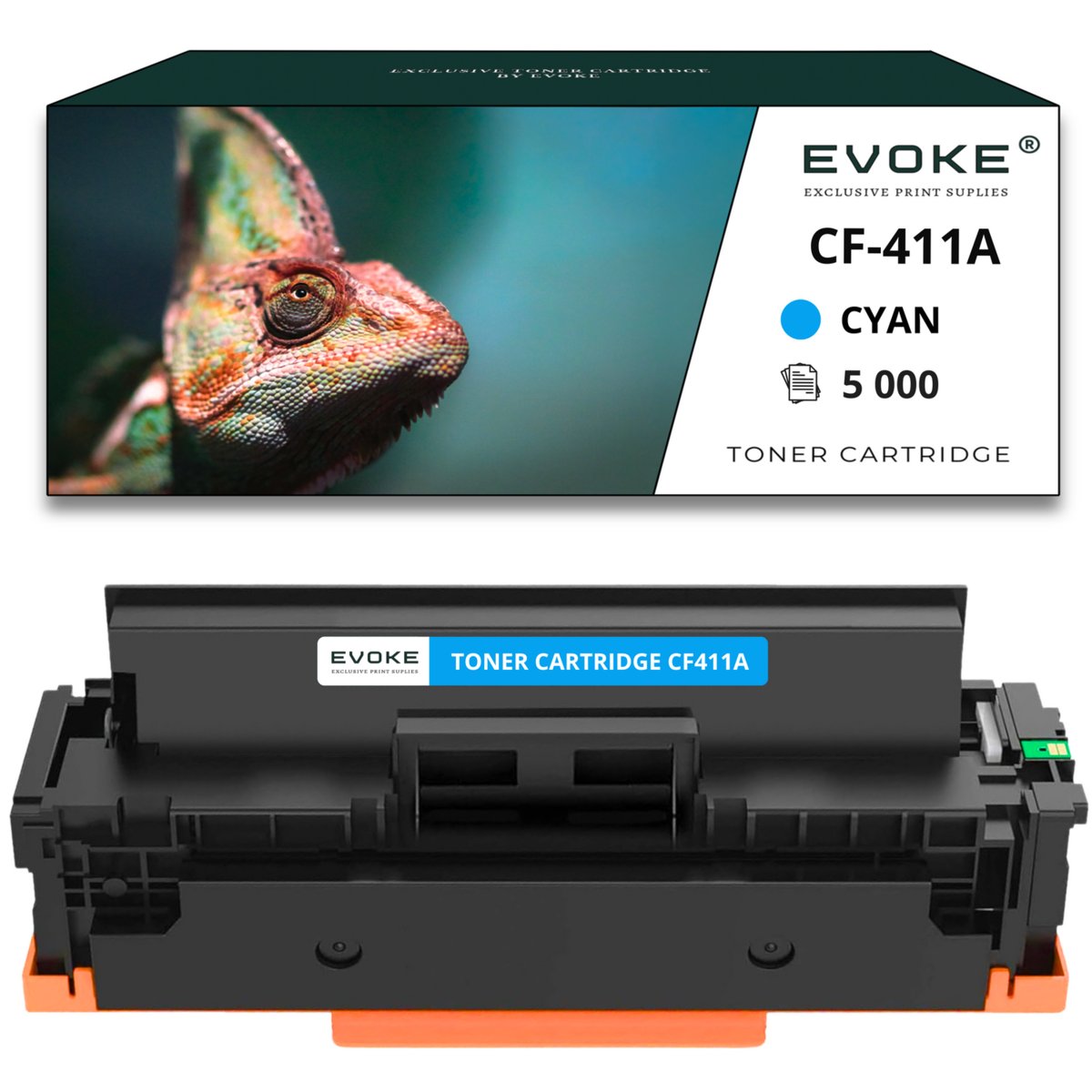 Toner do drukarki HP CF411X / Canon CRG046H niebieski | 5000 stron - Evoke | Sklep EMPIK.COM