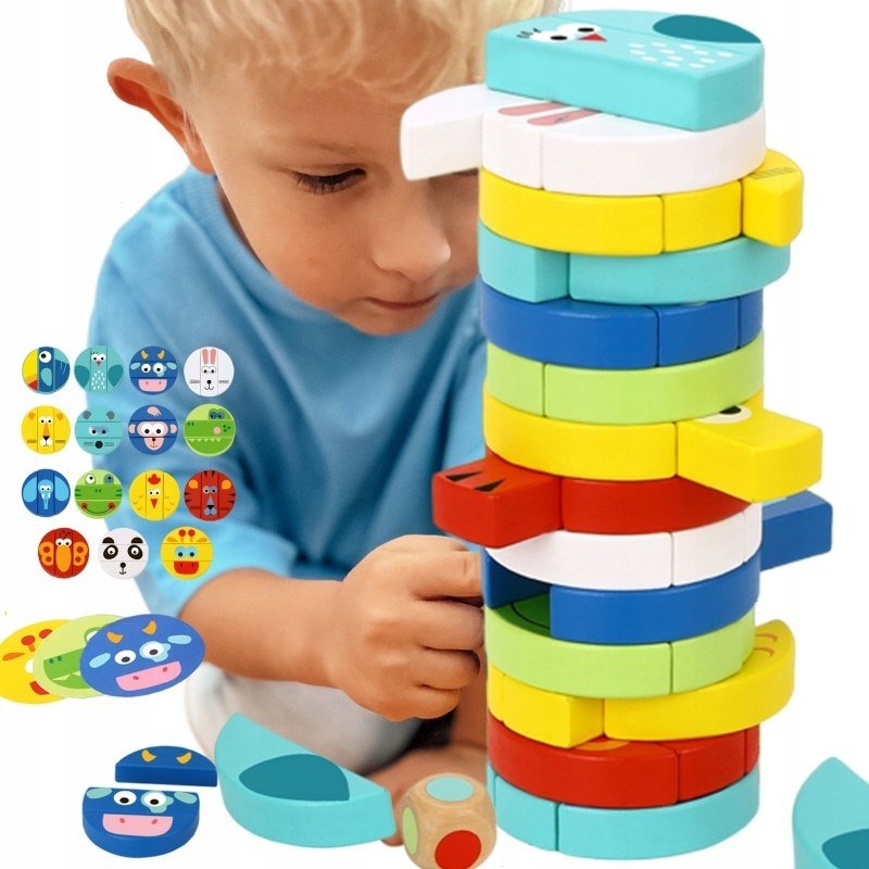TOOKY TOY Gra Zręcznościowa Klocki Zwierzęta Certyfikat FSC - Tooky Toy ...