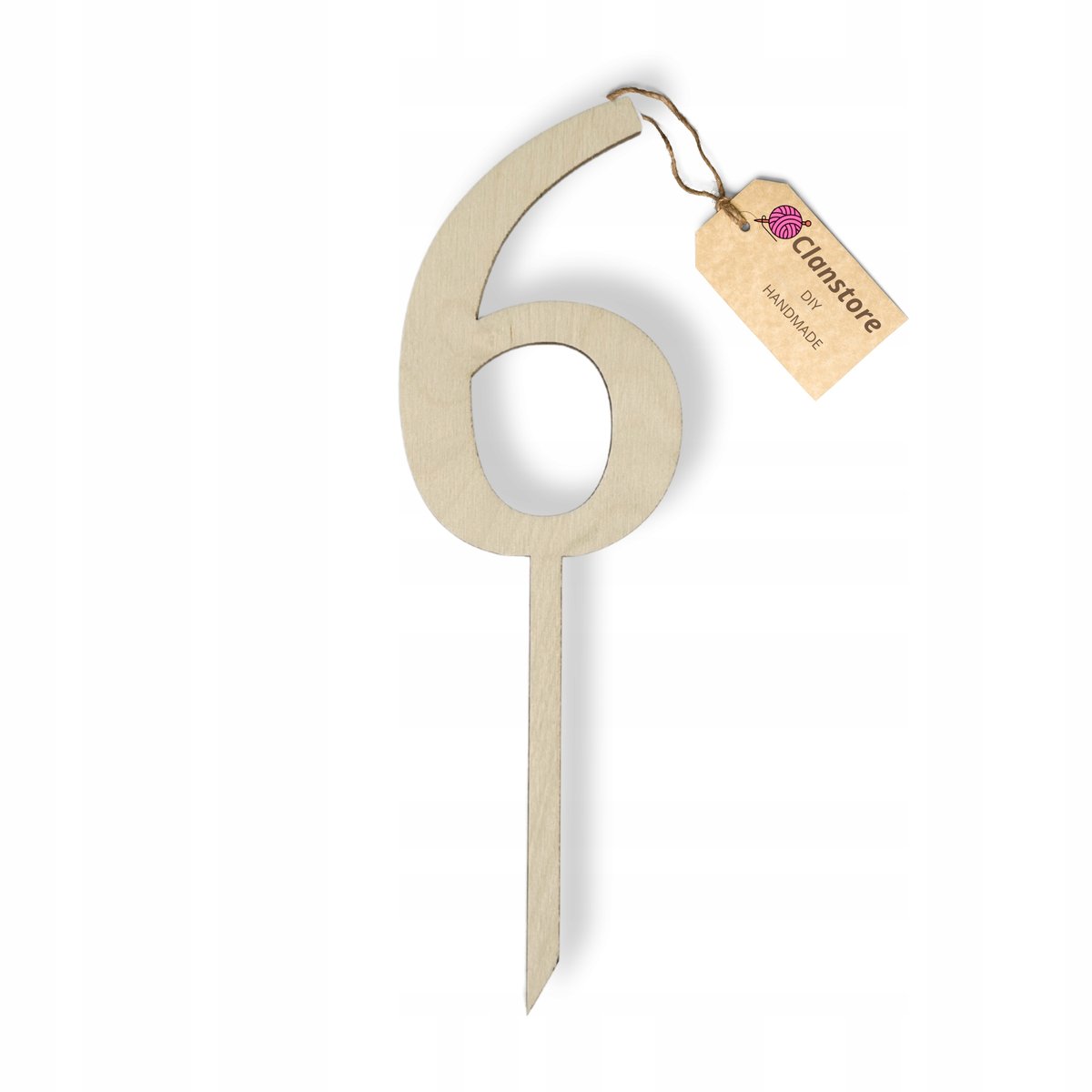 TOPPER CYFRA 6 SZEŚĆ SZÓSTKA NA TORT DO BUKIETU URODZINY 30CM - Clanstore | Sklep EMPIK.COM