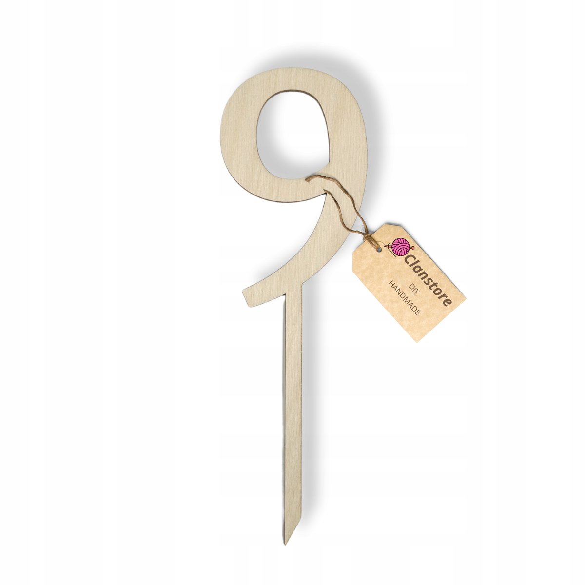 TOPPER CYFRA 9 DZIEWIĘĆ DZIEWIĄTKA NA TORT DO BUKIETU URODZINY 10CM ...