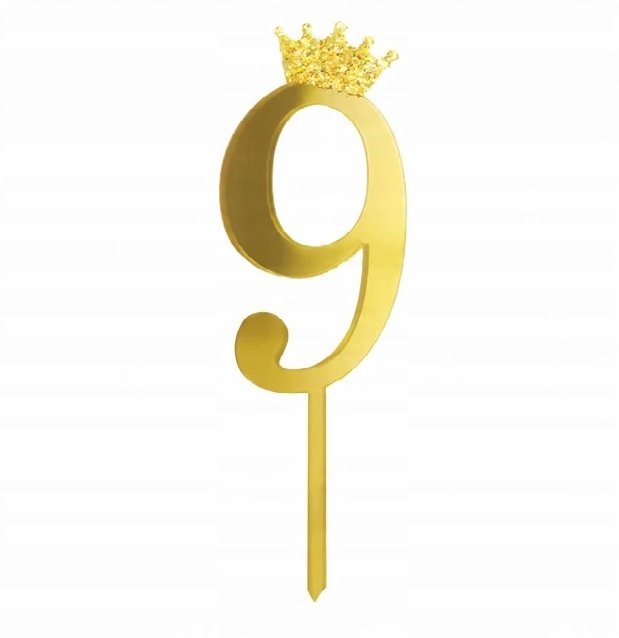 TOPPER piker na tort CYFRA 9 złota - Inna marka | Przyjęcia i okazje w ...