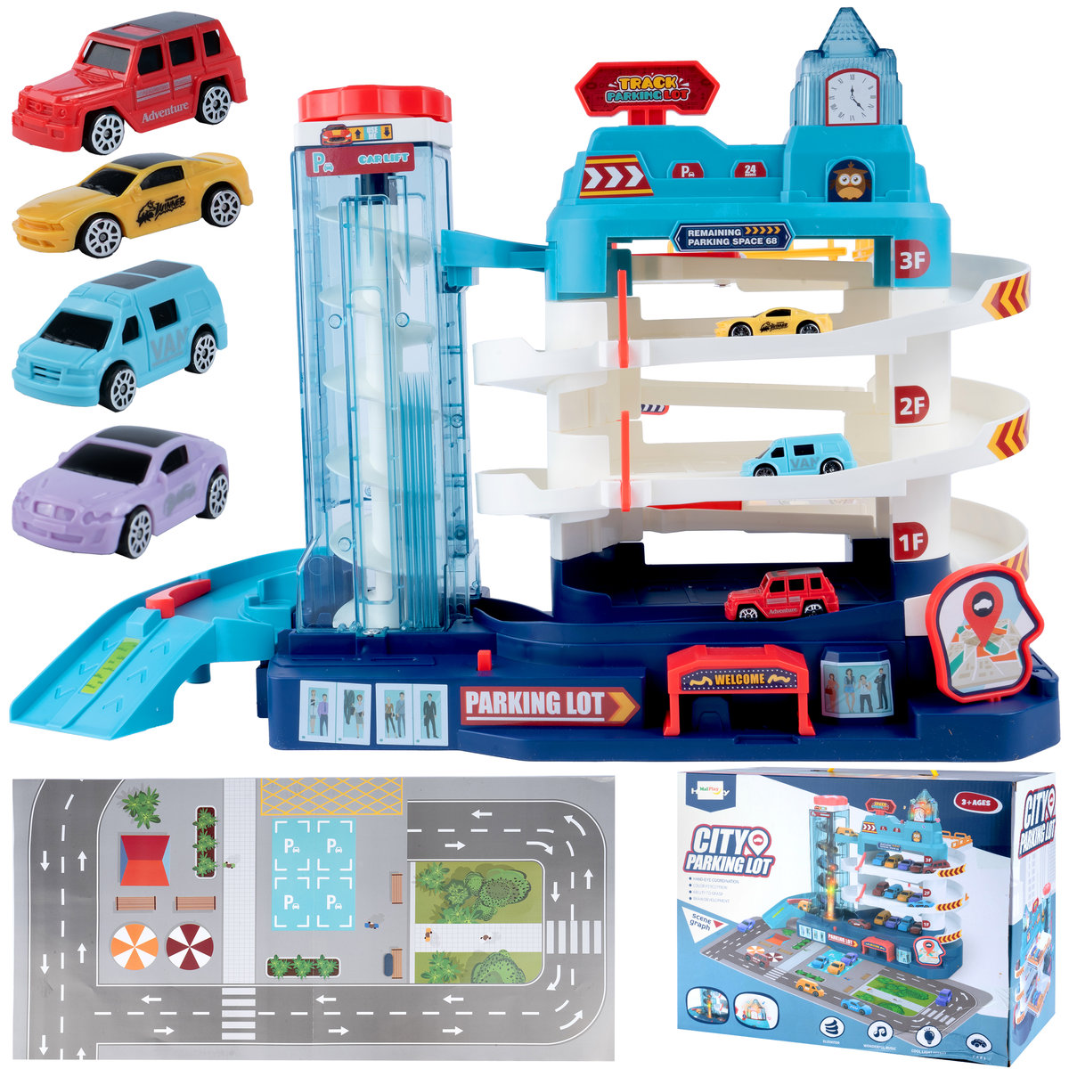 Tor Samochodowy Parking Garaż Wielopoziomowy Z Windą Elektryczną 4 Auta ...