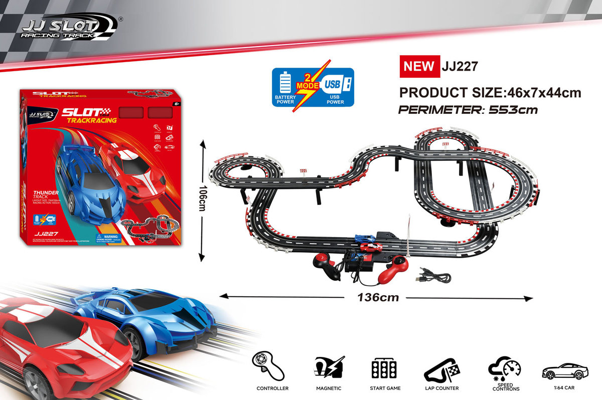 Tor Samochodowy Wyścigowy TRACK SPORT Długość Trasy 553cm - RAMIZ ...
