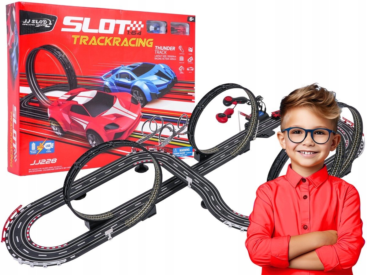 tor wyścigowy samochodowy TRACK SPORT DŁUGI TOR 600 cm kręte pętle ...
