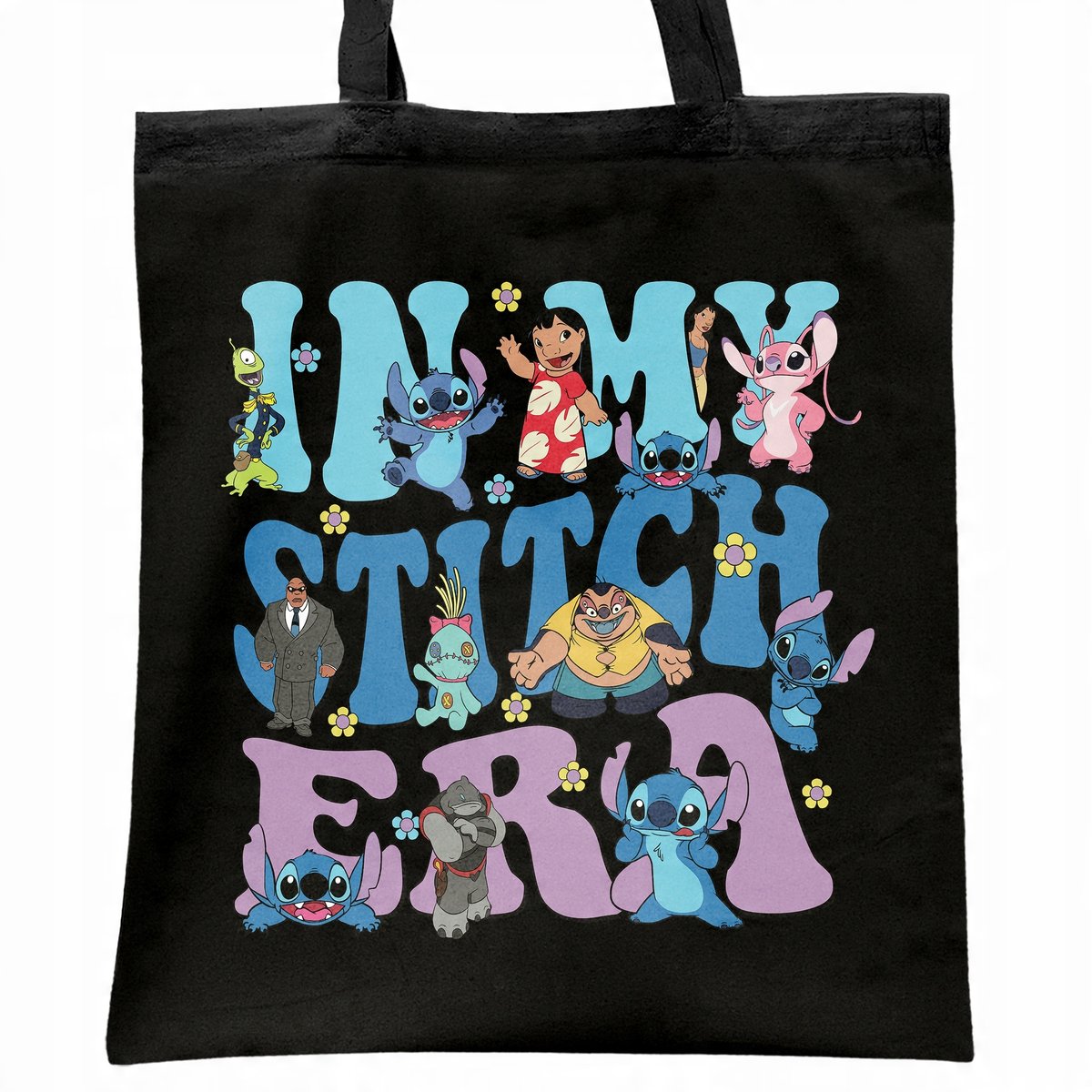 Torba bawełniana czarna na zakupy Stitch Lilo i Stich Dla Fanów - Bullz ...