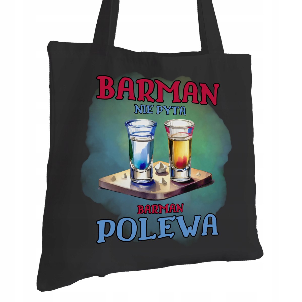 Torba Bawełniana dla Barmana Czarna Na Prezent ekologiczna Trwały ...
