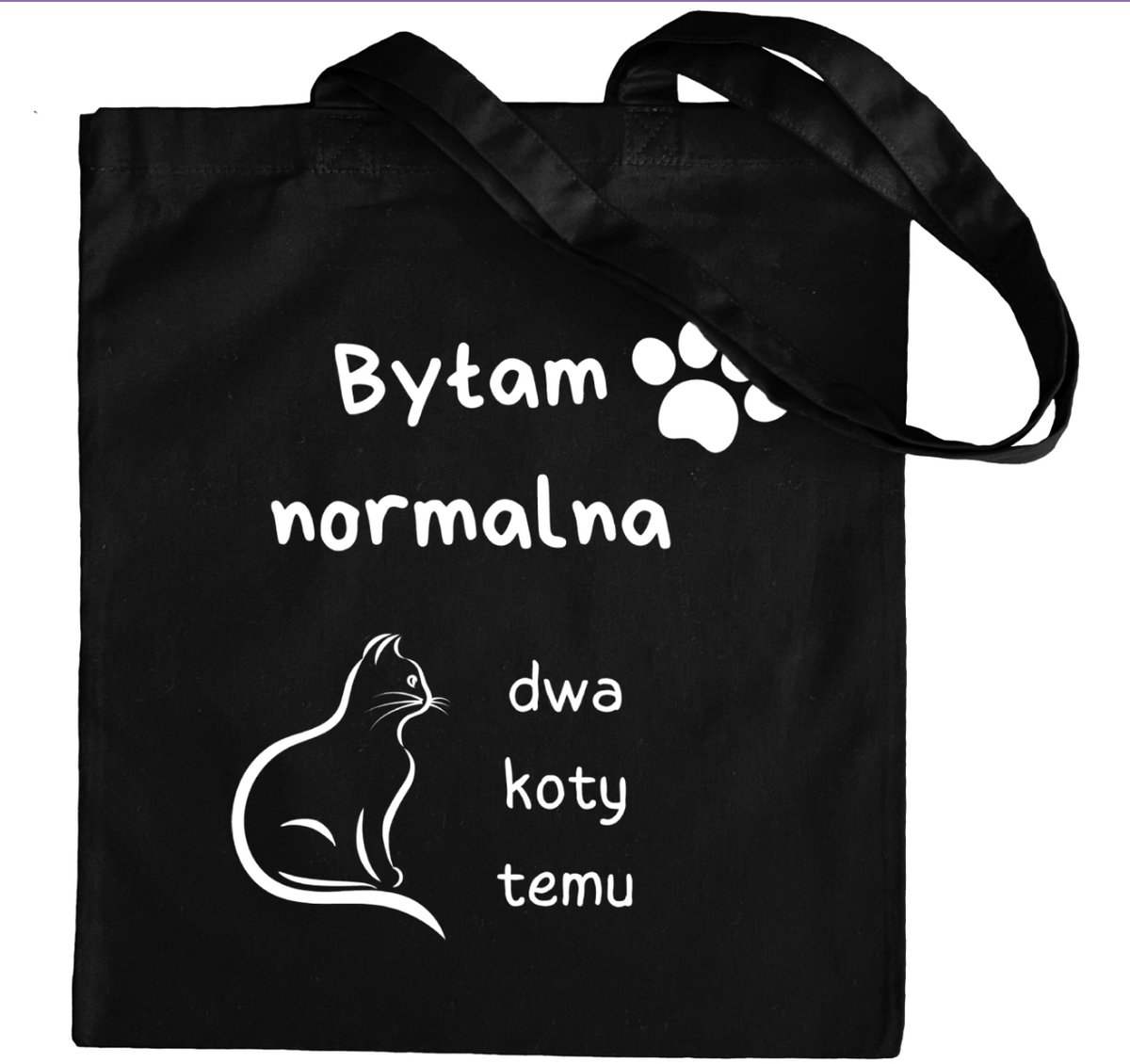 Torba BAWEŁNIANA Z NADRUKIEM EKO Shopperbag Torba Dla Kociary Kot Kotki ...