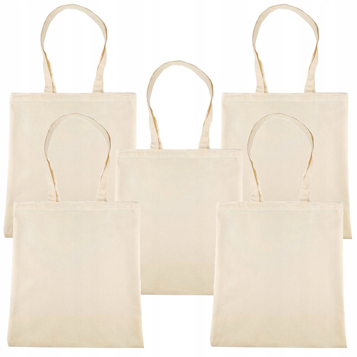 TORBA BAWEŁNIANA z uszami EKO torba BEZ NADRUKU torby bawełniane 5szt ...