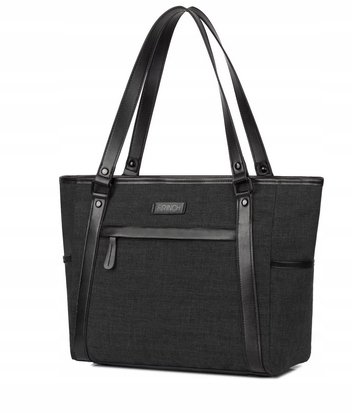 TORBA DAMSKA NA LAPTOPA 15,6" BIZNESOWA NA DOKUMENTY BRINCH CZARNY MELANŻ - Inny producent ...