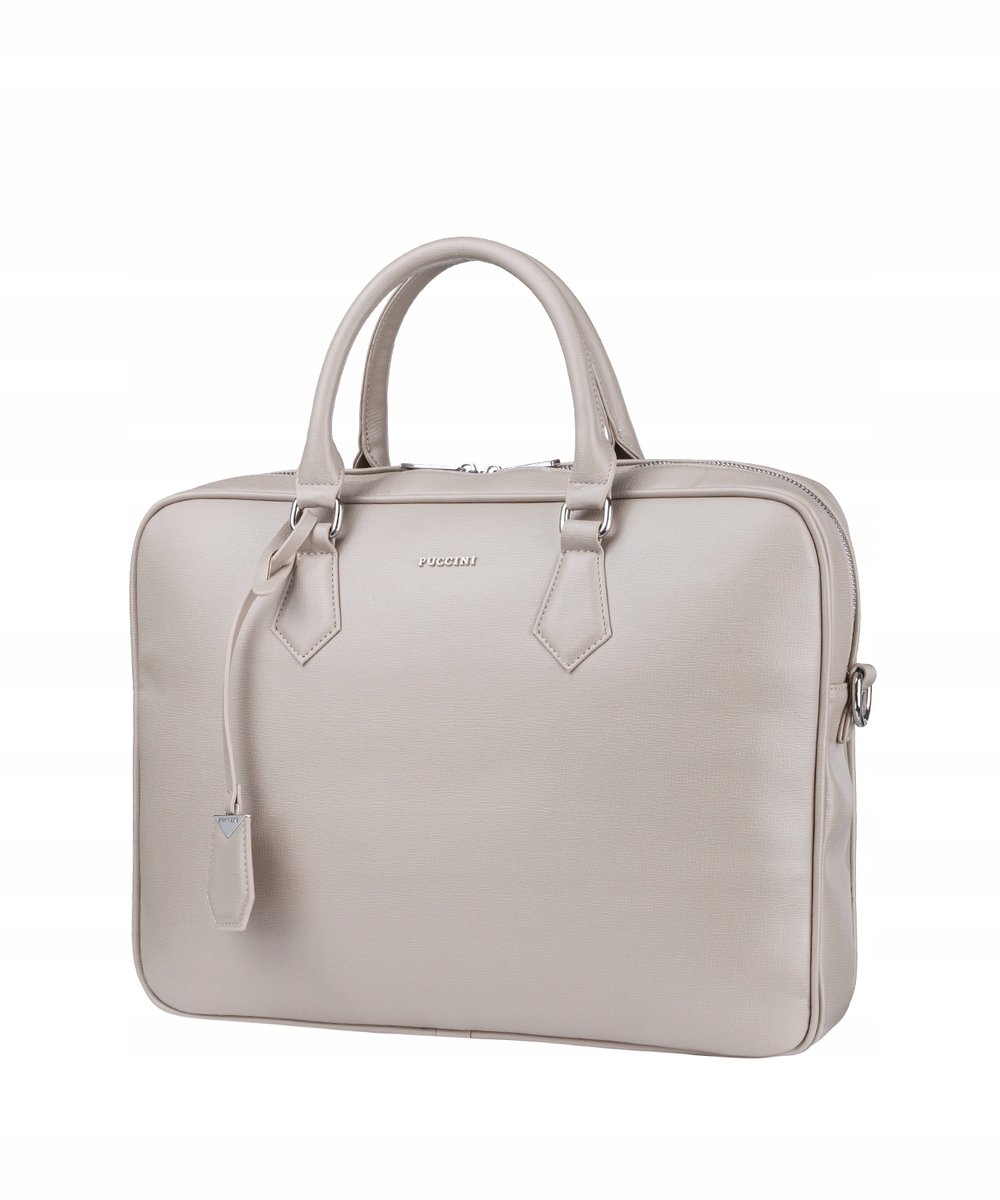 Torba Na Laptopa Damska Aktówka do Pracy 14'' PUCCINI Beżowa BAXP0028 ...