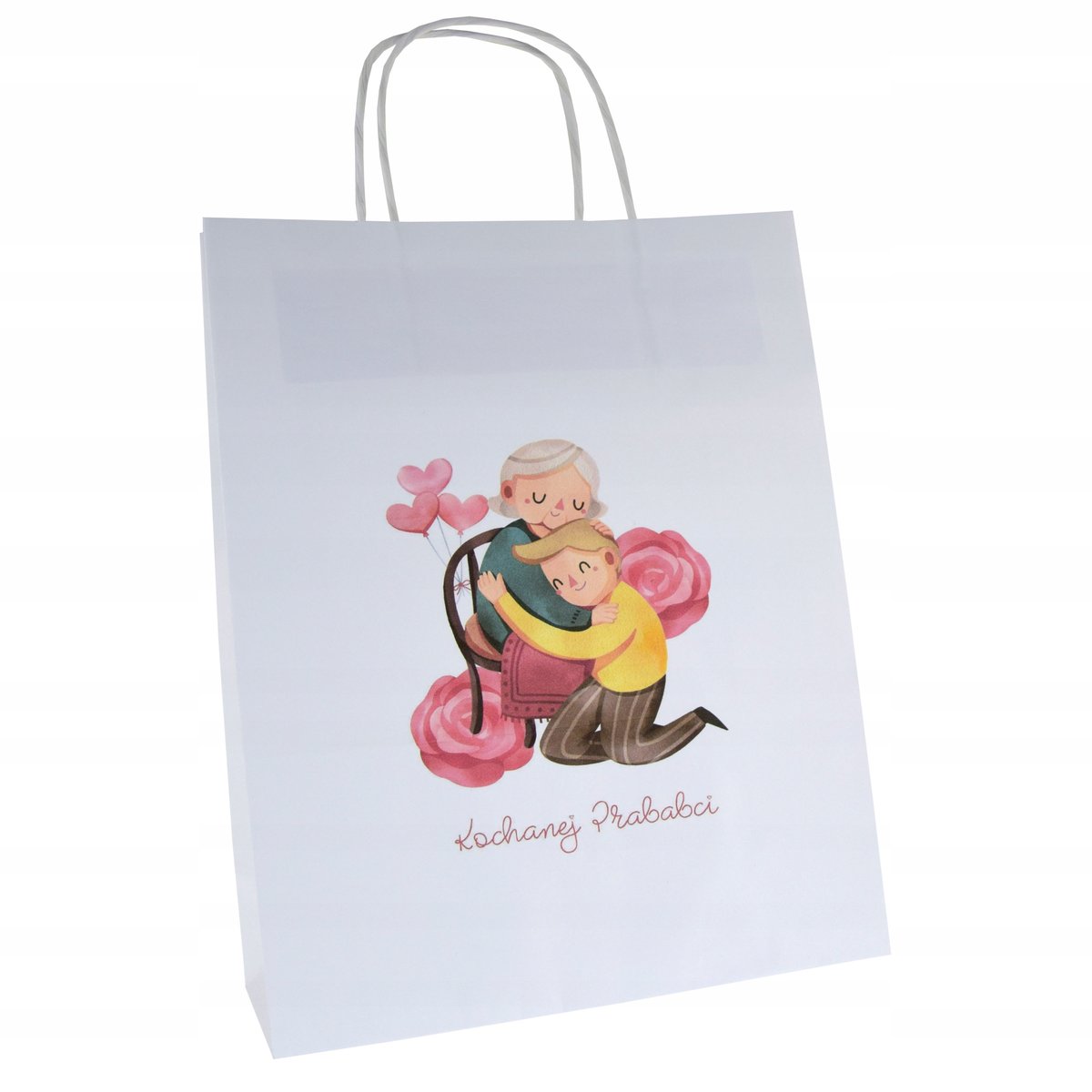 torba papierowa na prezent KOCHANEJ PRABABCI torebka prezentowa dzień babci - inna (Inny ...