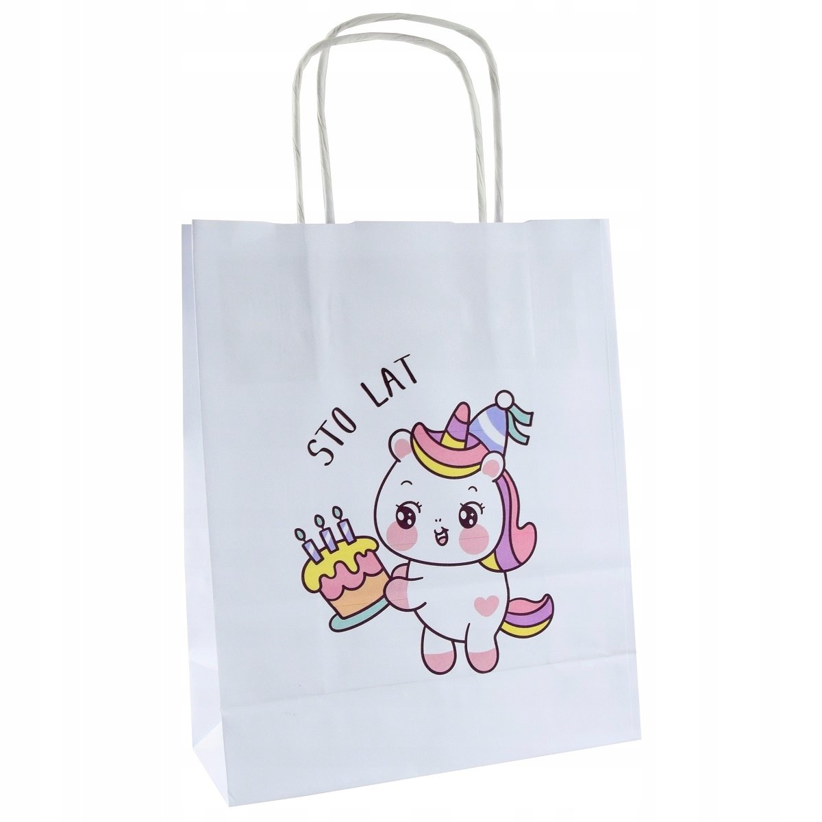 torba papierowa z nadrukiem STO LAT jednorożec torebka na urodziny A5 - inna (Inny) | Sklep ...