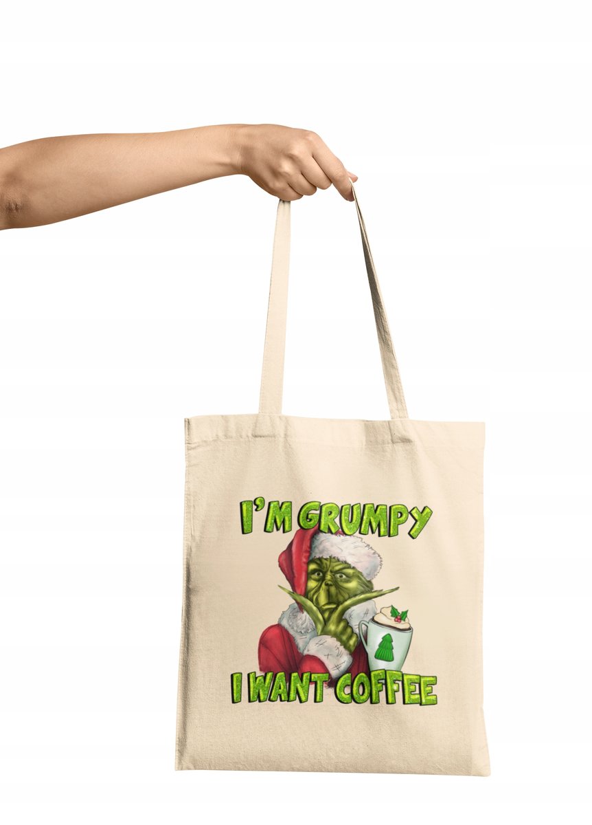 Torba Shopper Materiałowa Na Ramię Prezent Na Święta Grinch Różne Wzory ...