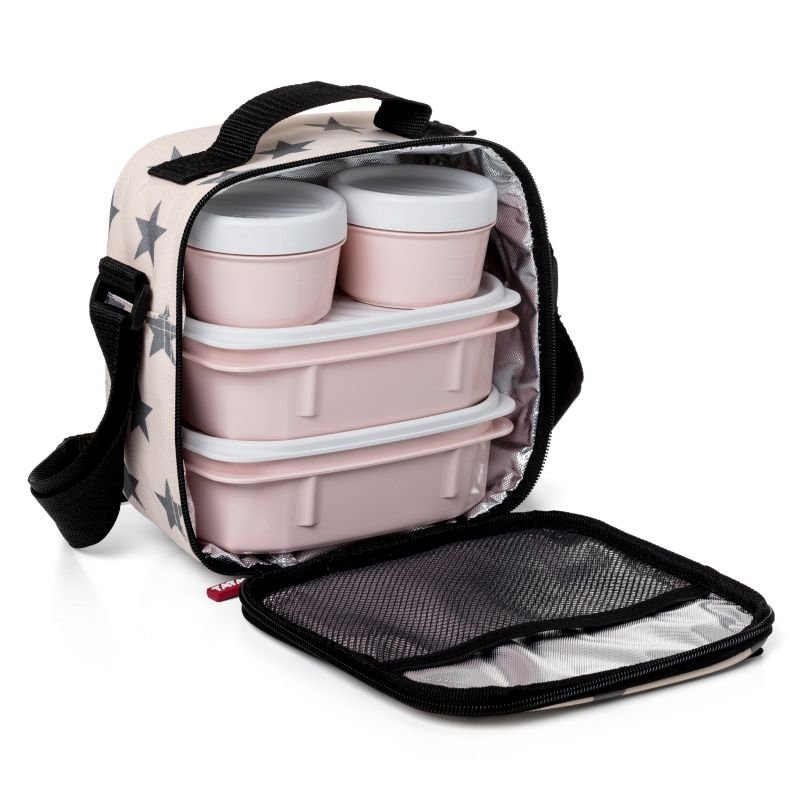 Torba termiczna z pojemnikami LunchBox Casual TATAY Różowa w gwiazdki ...