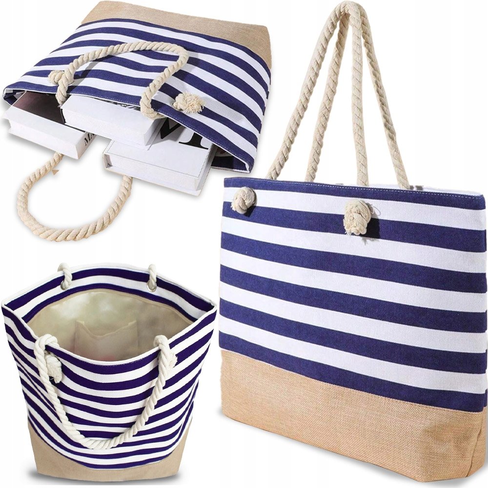 Torba Torebka Plazowa Duża Na Zamek Plażę Siłownię Wdoodporna Shopper ...