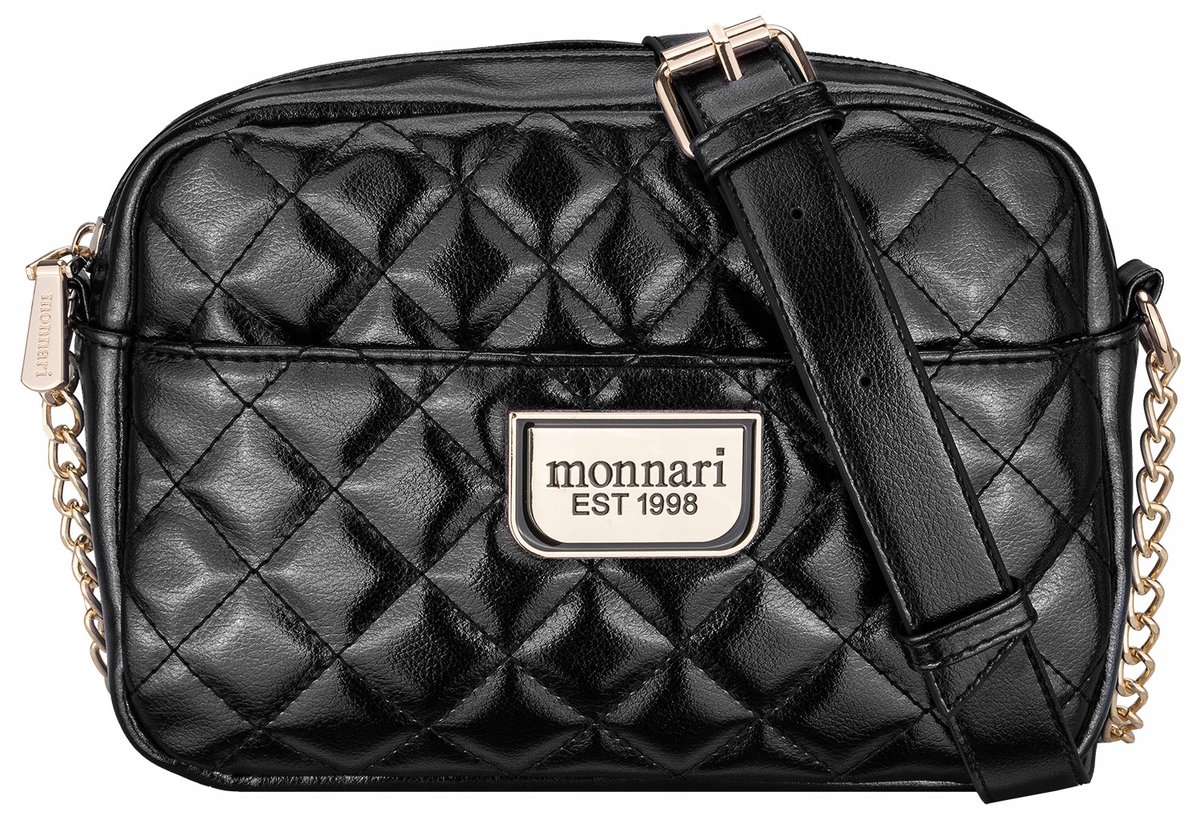 Torebka Czarna Listonoszka Monnari Chanelka Połysk - MONNARI | Moda Sklep EMPIK.COM