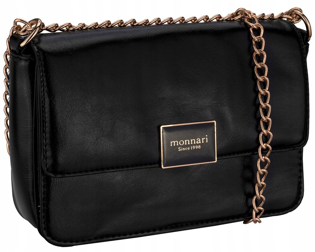 Torebka Czarna Monnari Wizytowa Łańcuszek Logo - MONNARI | Moda Sklep ...
