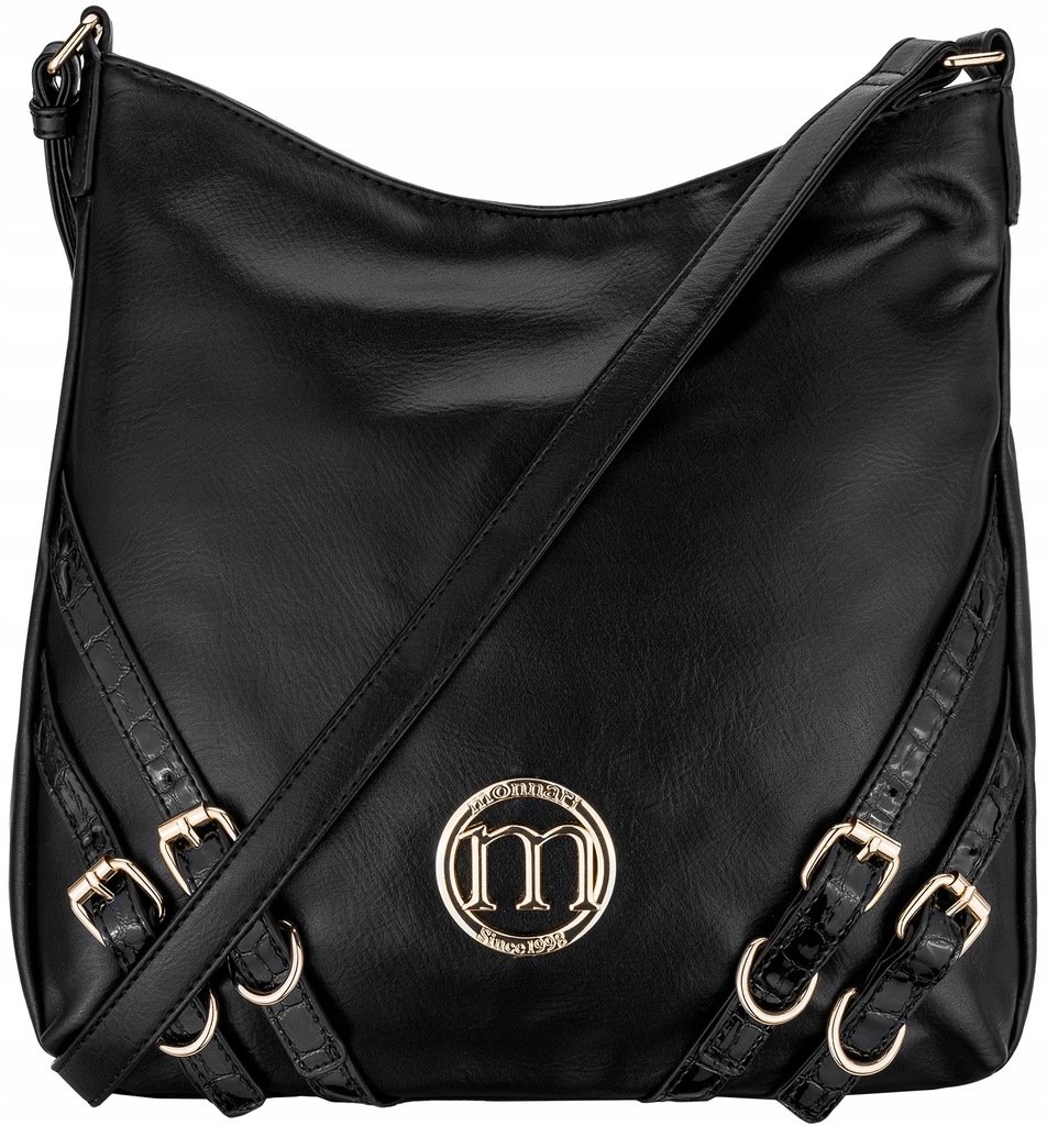 TOREBKA Damska Czarna LISTONOSZKA MONNARI DUŻA Pojemna Długi Pasek - MONNARI | Moda Sklep EMPIK.COM