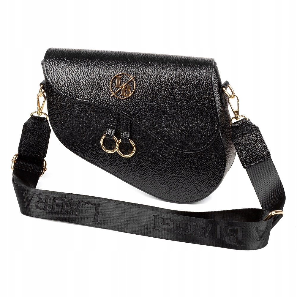 Torebka Damska Listonoszka Laura Biaggi Czarna New - Laura Biaggi | Moda Sklep EMPIK.COM