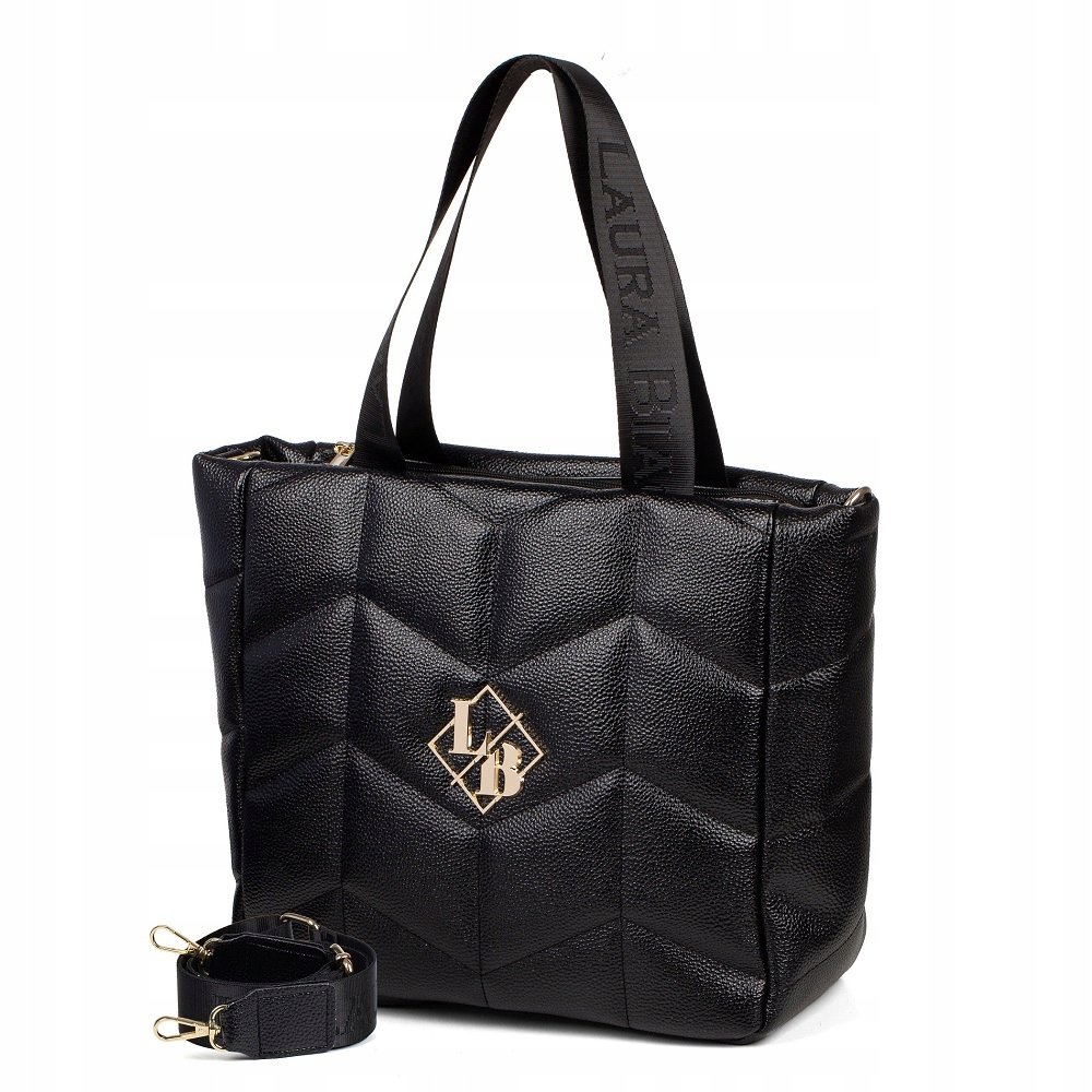 Torebka Damska Shopper Laura Biaggi Pikowana A4 - Laura Biaggi | Moda Sklep EMPIK.COM