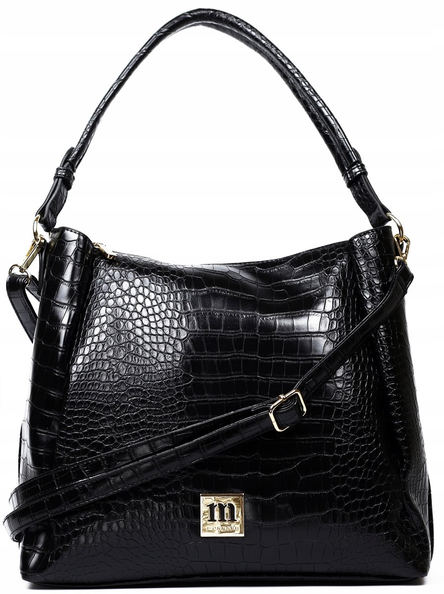 Torebka Damska SHOPPER MONNARI CZARNA CROCO Na Ramię DŁUGI PASEK - MONNARI | Moda Sklep EMPIK.COM