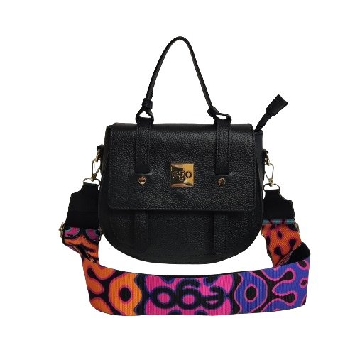 Torebka listonoszka EGO skóra naturalna czarna z klapką - Inna marka | Moda Sklep EMPIK.COM