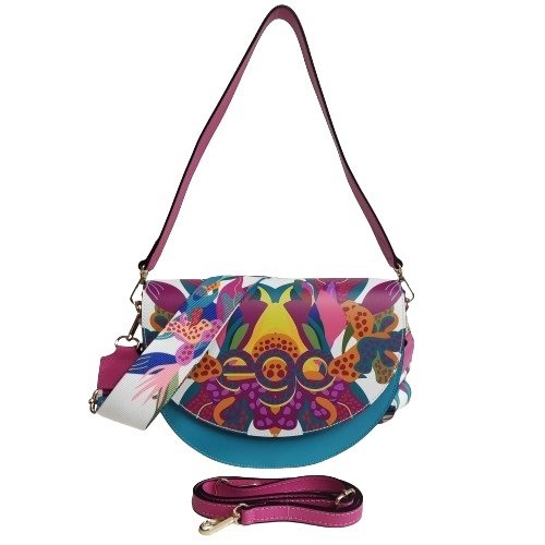 Torebka listonoszka Ego Torba na ramię niebieska multikolor skóra naturalna - Inna marka | Moda ...