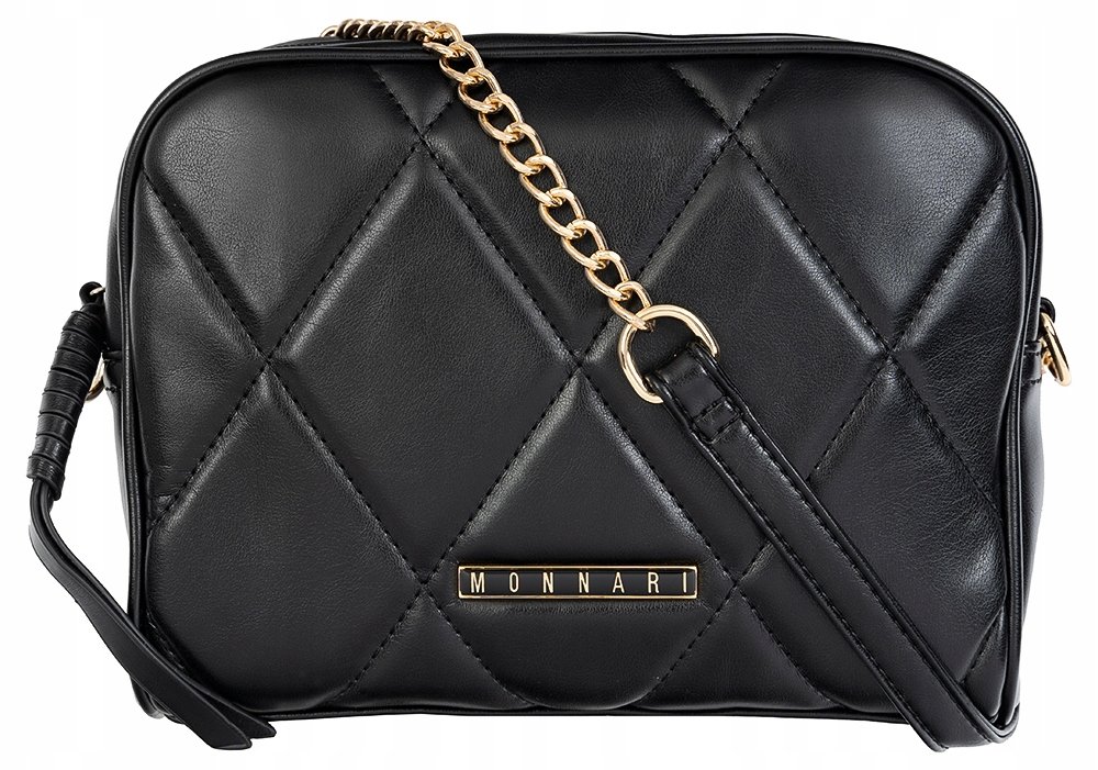 Torebka Listonoszka MONNARI Czarna CHANELKA LOGO - MONNARI | Moda Sklep EMPIK.COM