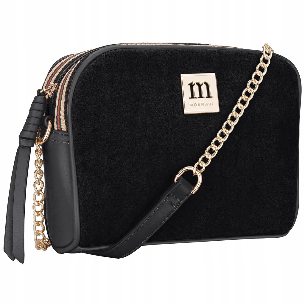 Torebka Listonoszka MONNARI Czarna CHANELKA ZAMSZ - MONNARI | Moda Sklep EMPIK.COM