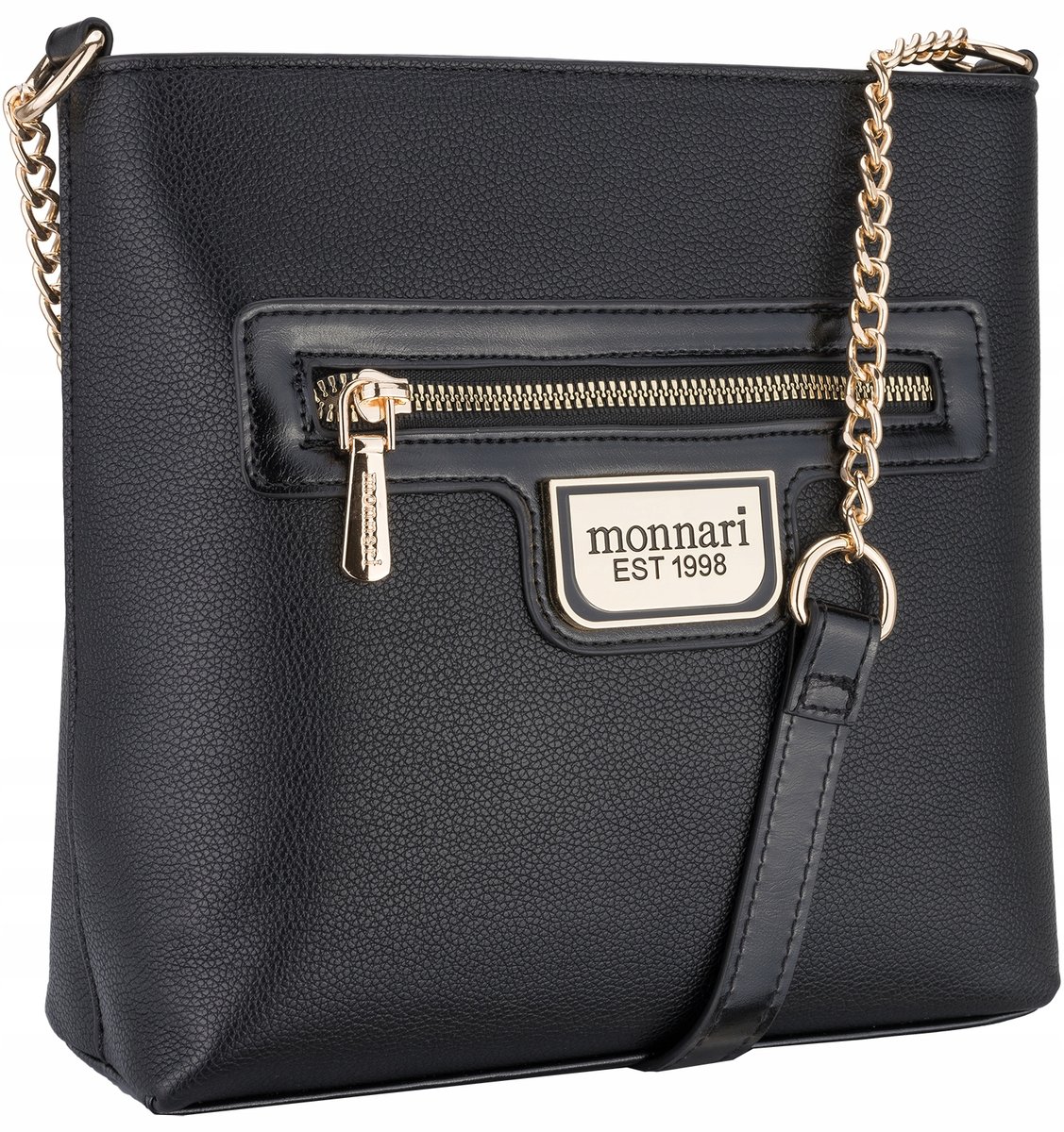 Torebka Listonoszka Monnari Czarna Logo Kieszonki - MONNARI | Moda Sklep EMPIK.COM